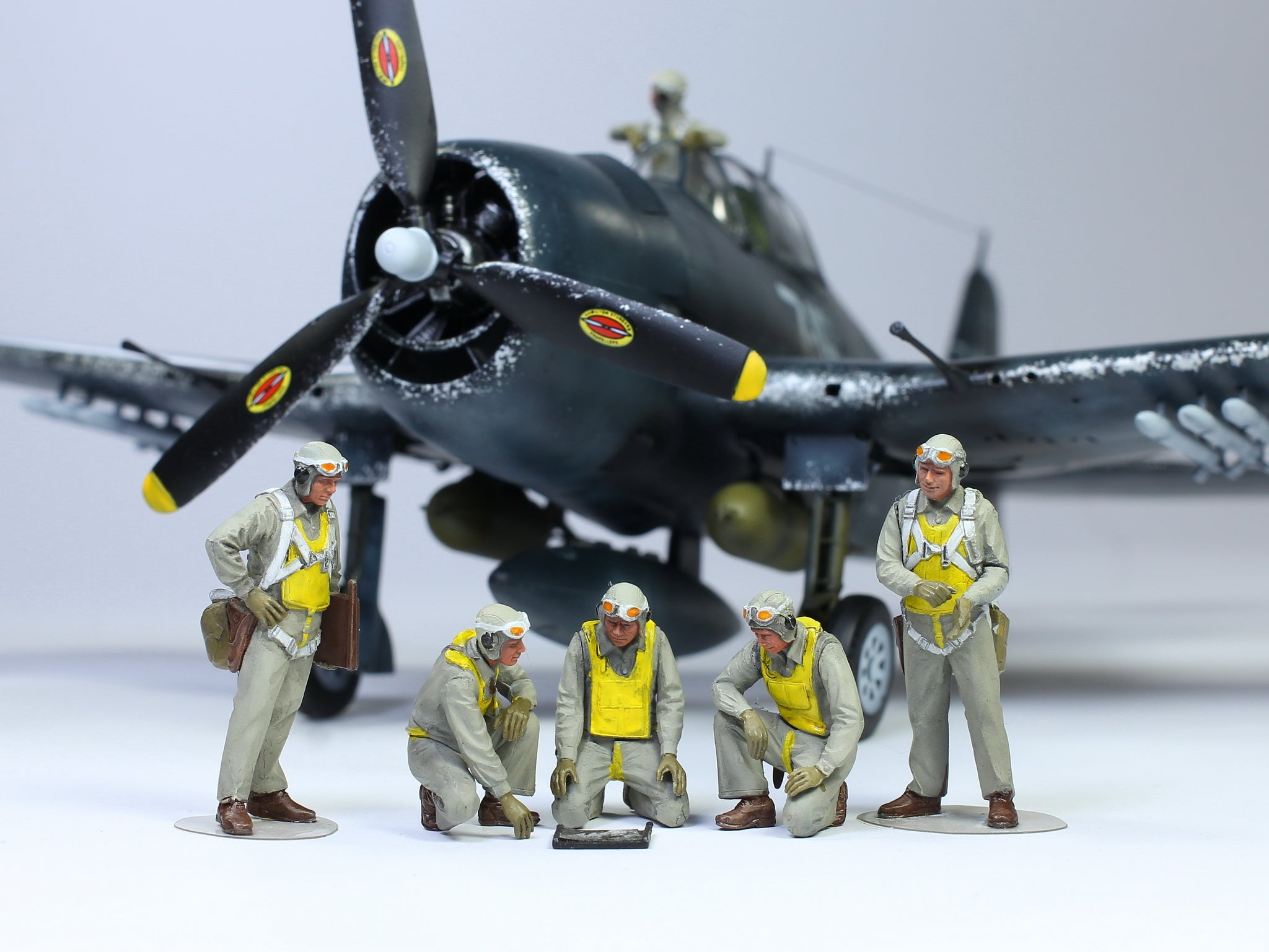 Pro-Painted Set 06 Painted US Navy Fighter Pilots WW2 , 1:48 Scale Rat ...