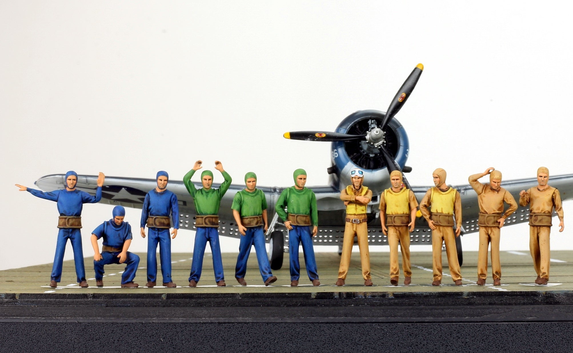 Pro-Painted Set 11 US Navy Pilot and Crews, 1:48 Scale Ratio, WW2 ...