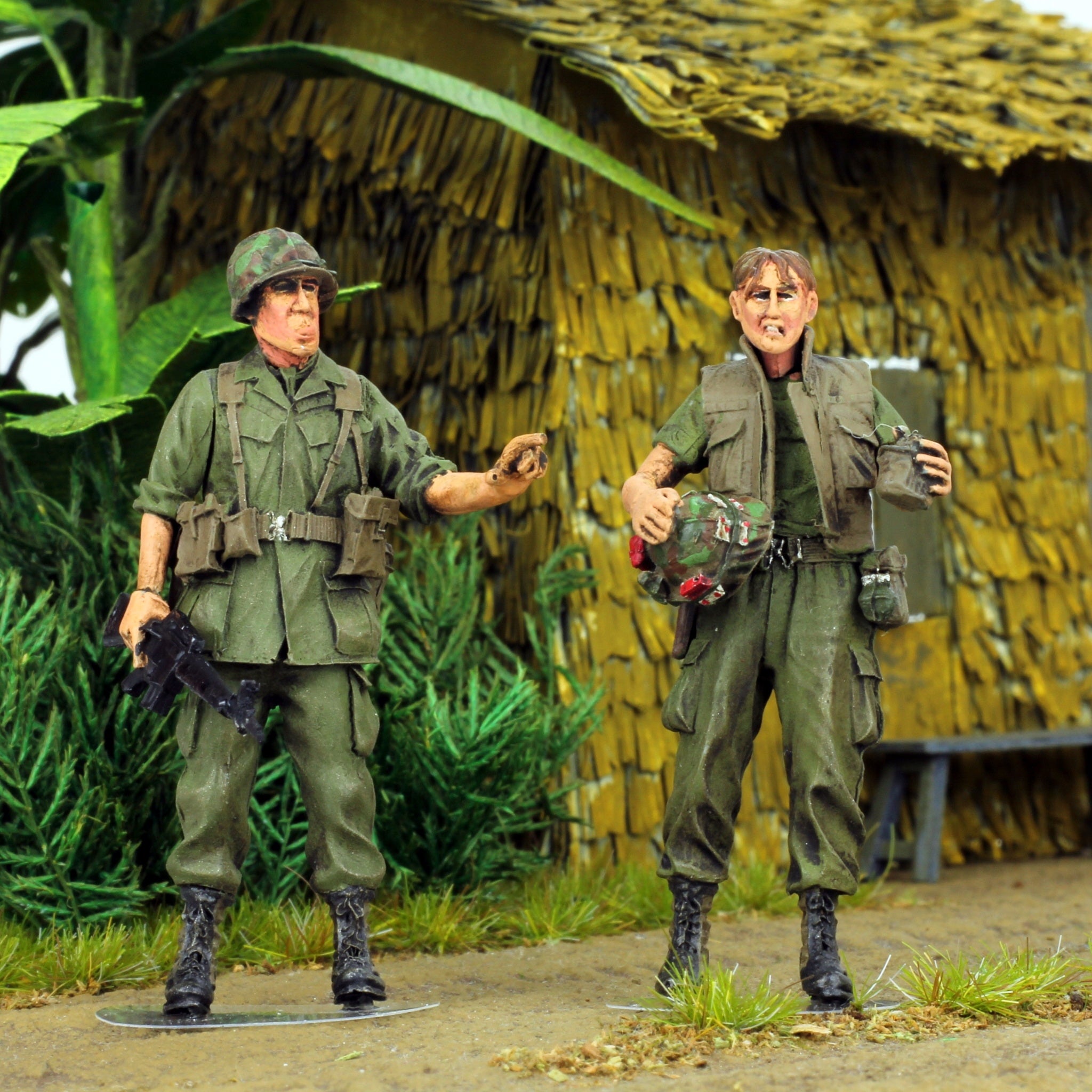 ProPainted Set 02 USMC Soldiers at rest, 1/35 Scaled Ratio, Vietnam Wa ...